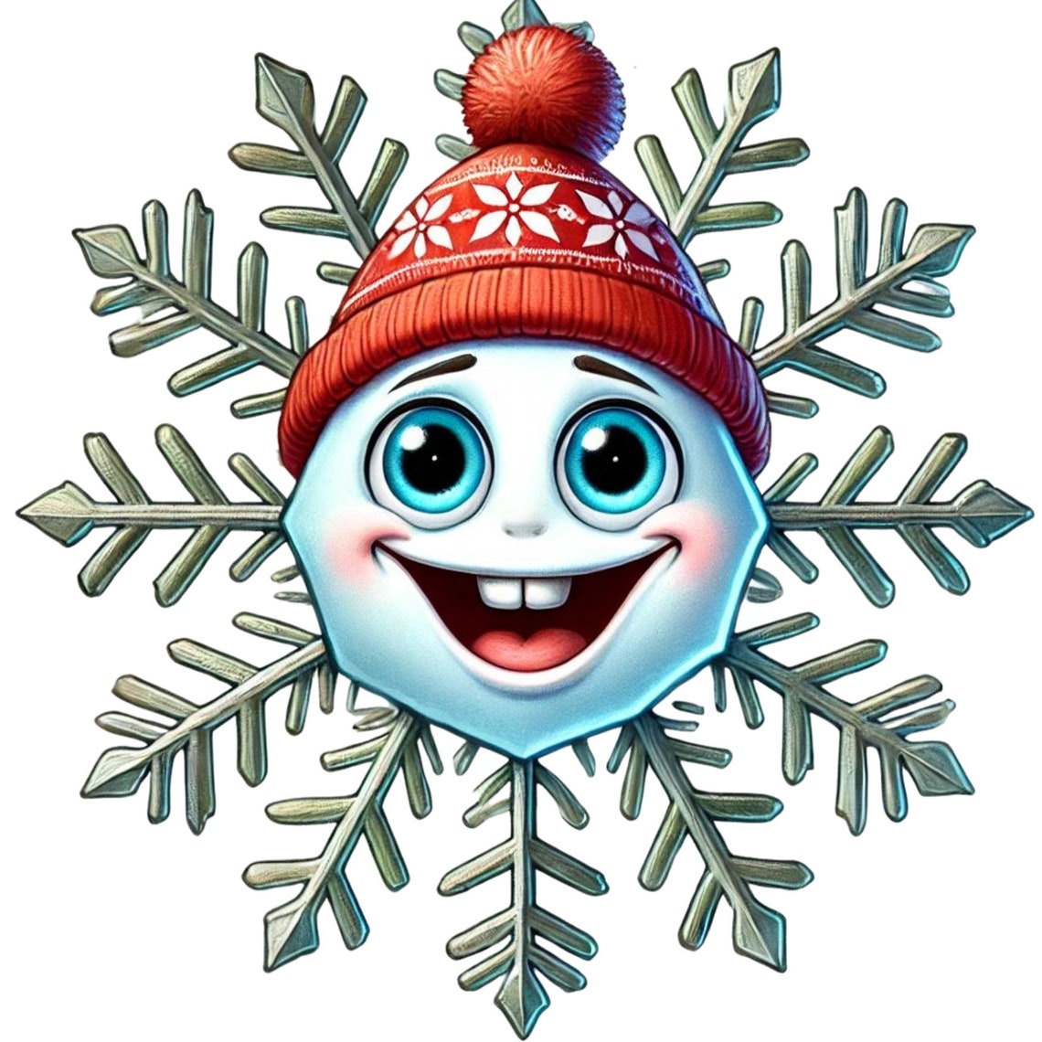 Funny Christmas Snowflake Images, Christmas Graphics Pack, Cute Clipart ...