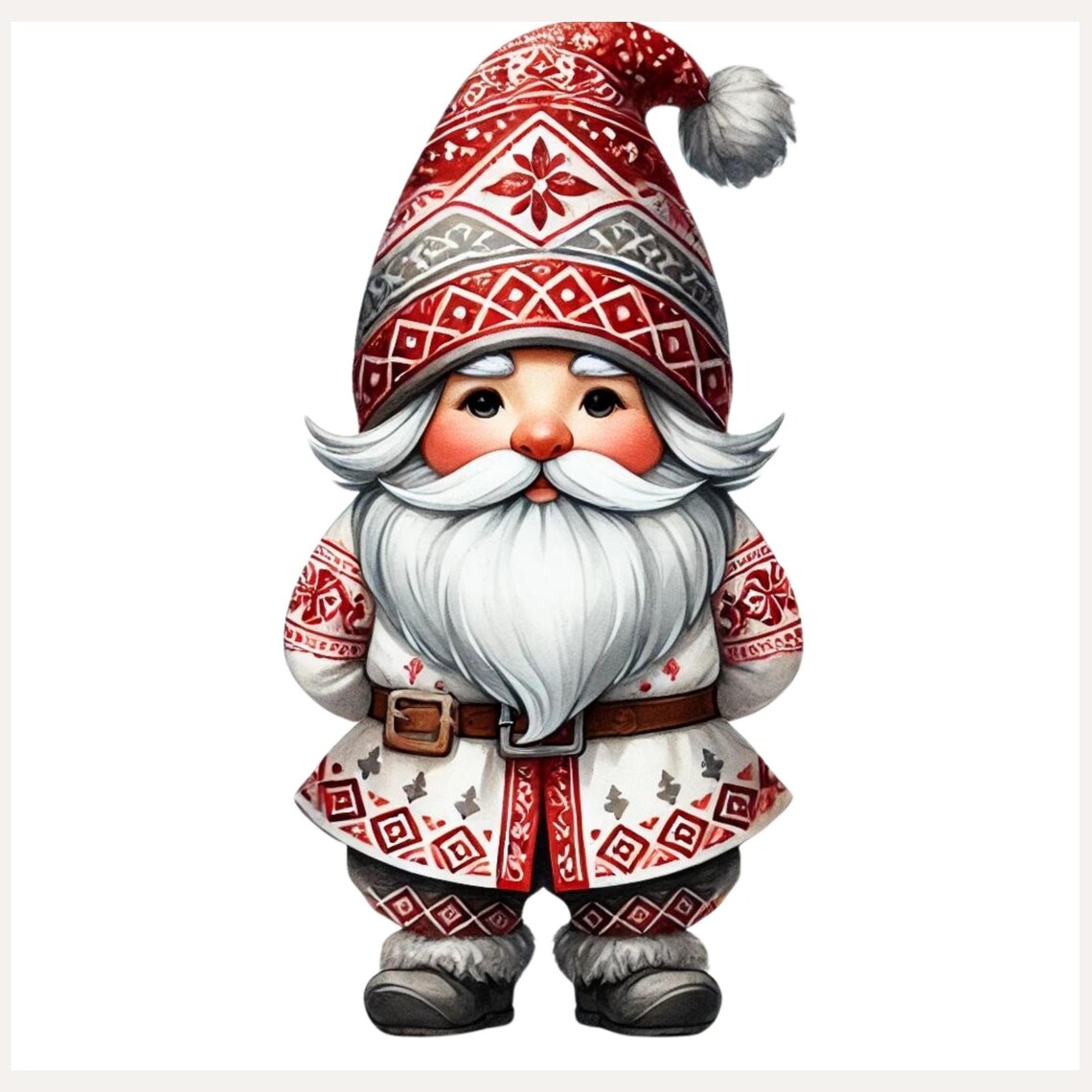 Nordic Tomte Gnome Clipart, Watercolor Images, Junk Journal, Christmas ...