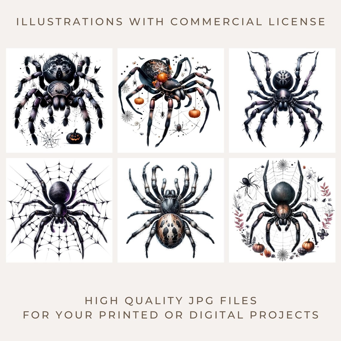 Spooky Spider Web Digital Art Print, Halloween Drawings Junk Journal ...