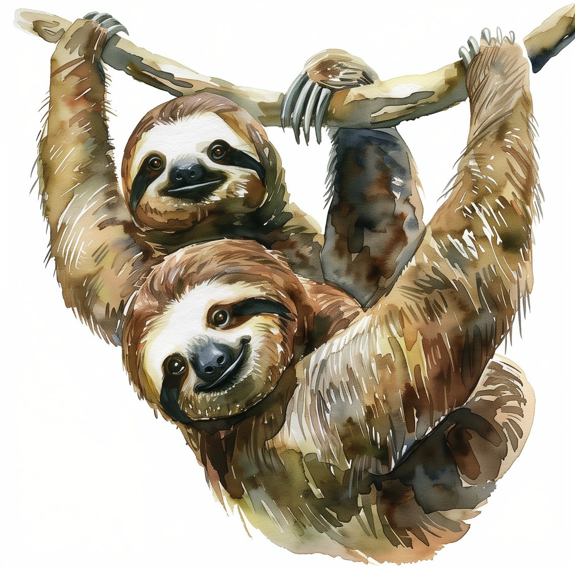 12 Adorable Sloths Clipart Bundle Cute Animal Clipart for DIY Projects ...