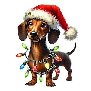 Funny Christmas Dachshund Clipart Bundle, Dog Lover's Christmas Design ...