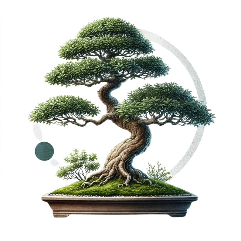 Digital Download Bonsai Tree Clipart Image for Crafting, Watercolor Set ...