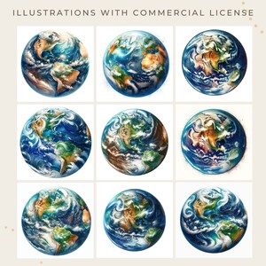 Watercolor Earth Clipart Set, Eco-friendly, Paper Crafts for Digital ...