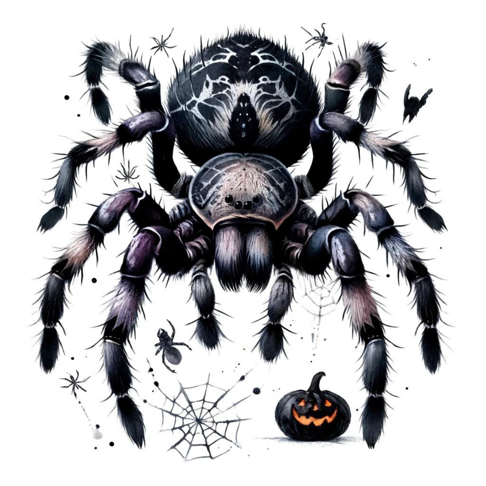 Spooky Spider Web Digital Art Print, Halloween Drawings Junk Journal ...
