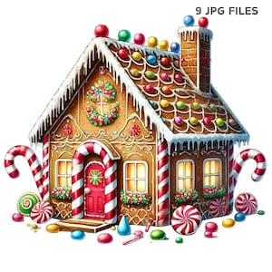 Gingerbread House Clipart Set, Christmas Graphics for Digital Crafting ...