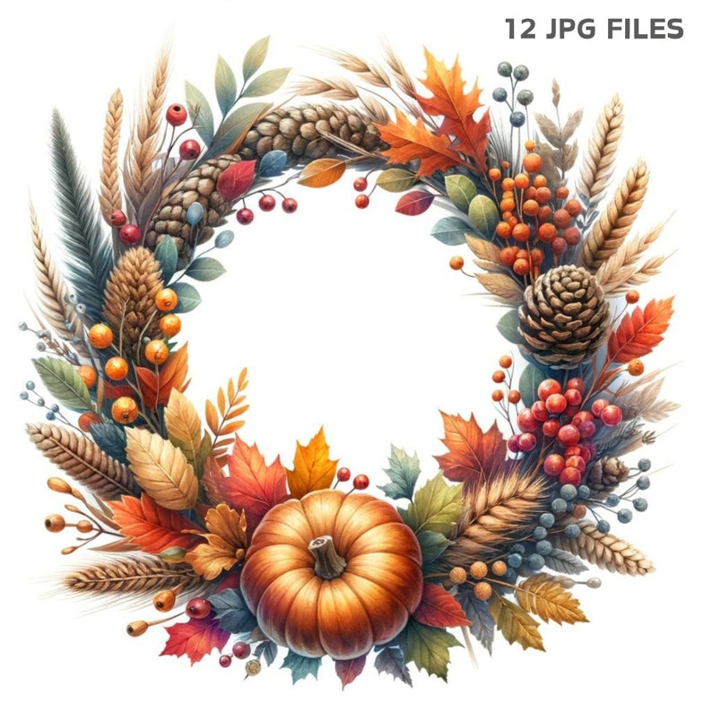 Fall Floral Frames Digital Clipart Set, Thanksgiving Junk Journaling ...