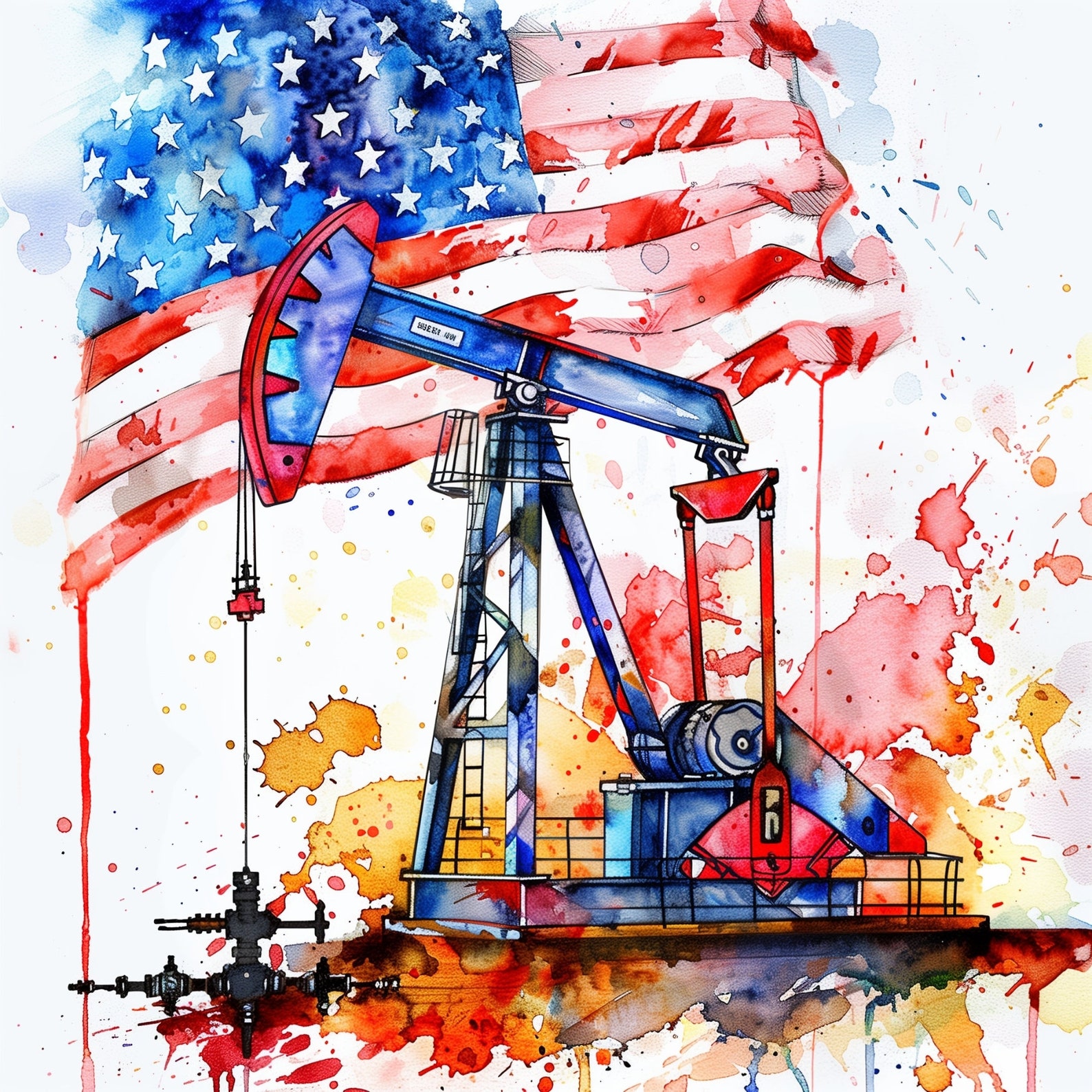 Oil Platform Graphic Design, Oilfield Clip Art for Sublimation Designs ...
