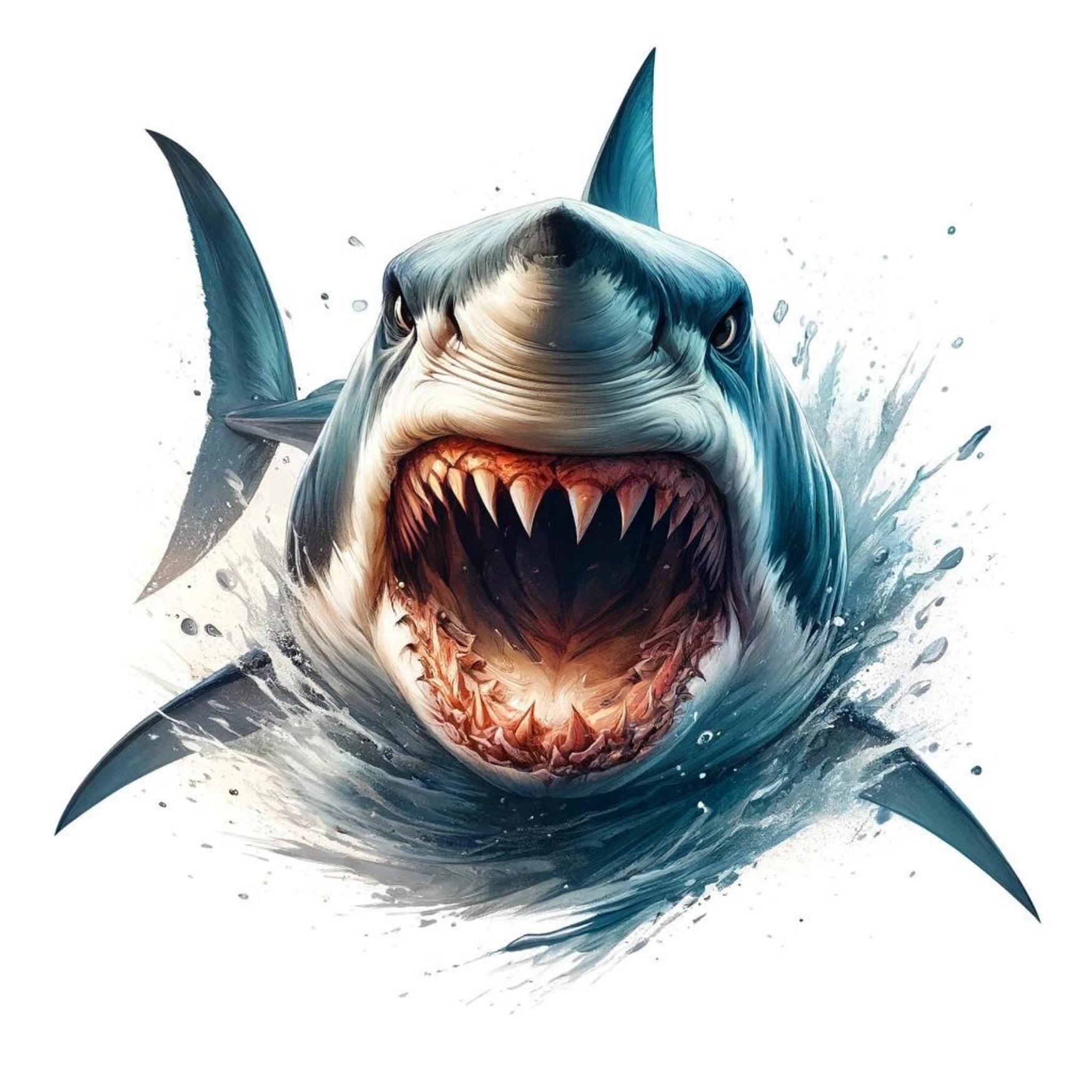 Angry Shark Digital Clipart, Ocean Designs for DIY Projects and Digital ...