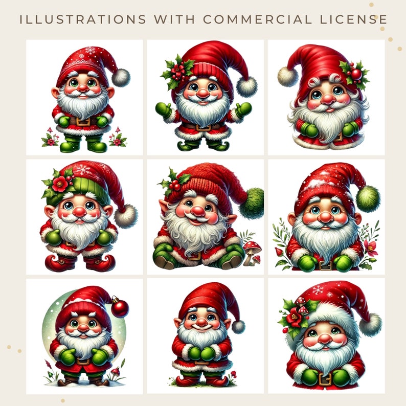 Holiday Gnome Clipart Images, Nordic Christmas Junk Journal, Digital ...