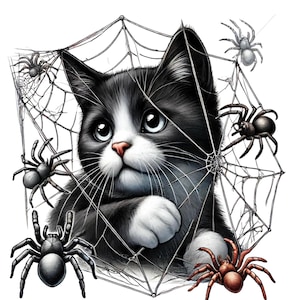 Spooky Cats Clipart Bundle, Instant Download Halloween Design, Creepy ...