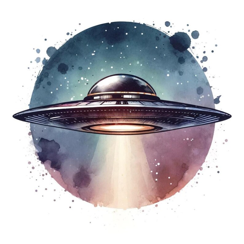 12 Flying Saucer Digital Clipart Set, Fun UFO Illustrations for Digital ...