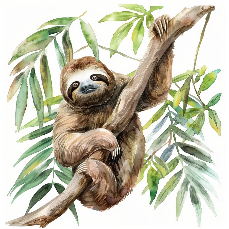 12 Adorable Sloths Clipart Bundle Cute Animal Clipart for DIY Projects ...