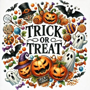 Trick or Treat Clipart Bundle, Cute Halloween Images for Junk Journals ...