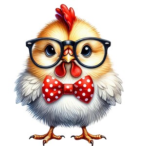 Cute Chickens for Digital Art Projects, Watercolor Clipart Set, Digital ...