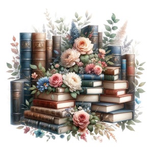 12 Spring Clip Art With Watercolor Book Illustration, Instant Download ...