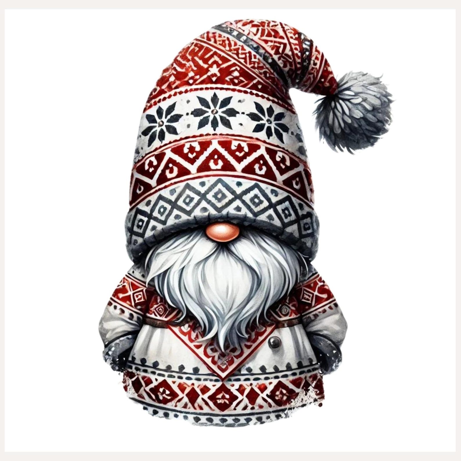 Nordic Tomte Gnome Clipart, Watercolor Images, Junk Journal, Christmas ...