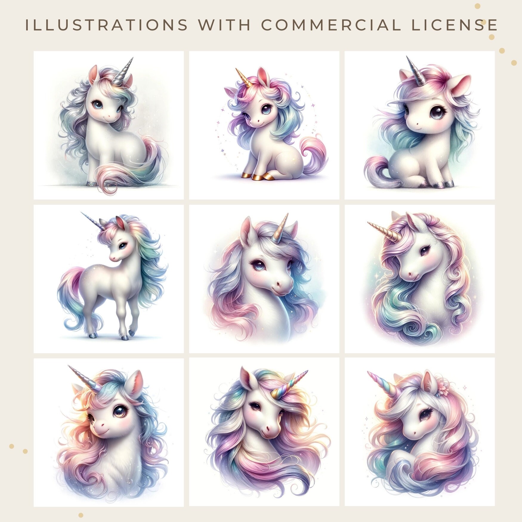 Magical Unicorn Clipart Collection,digital Clipart Pack for Nursery ...