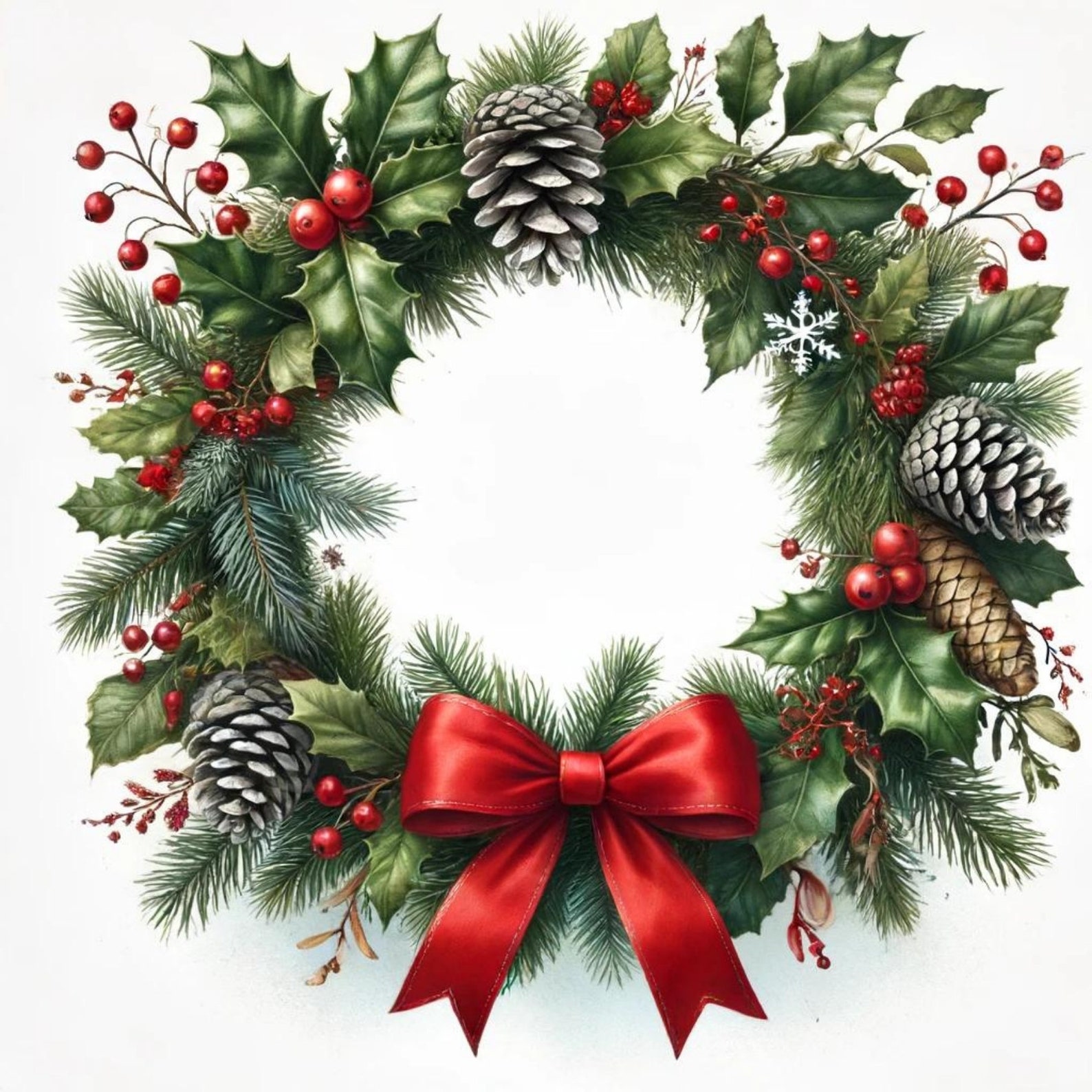 Christmas Wreaths Clipart Bundle, Greenery for Digital Crafting and ...