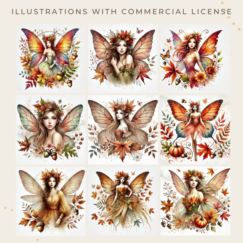 Autumn Fairy Digital Clipart, Watercolor Images for Junk Journals and ...