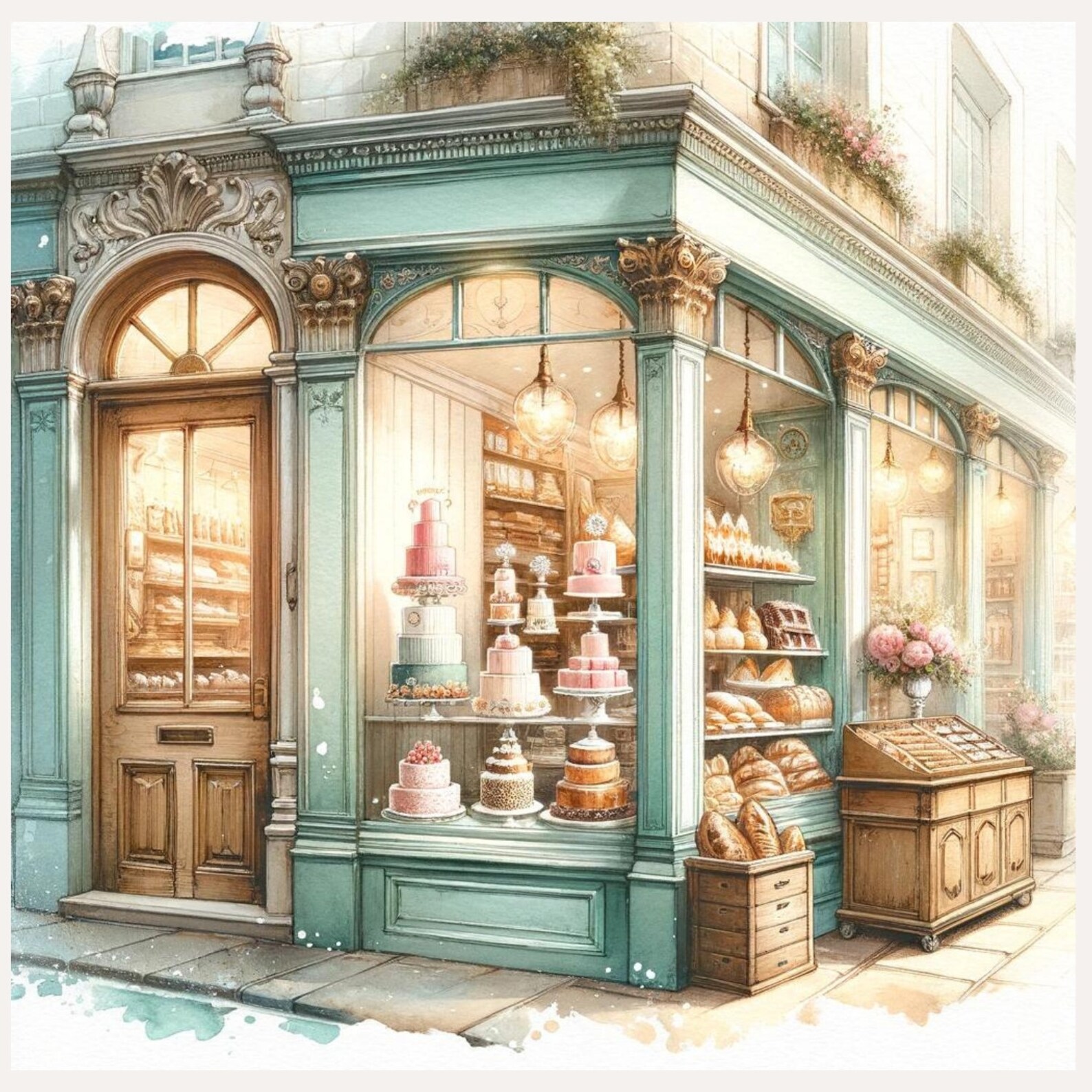 12 Watercolor Bakery Food Shop Clipart, Baking & Kitchen Printable Art ...