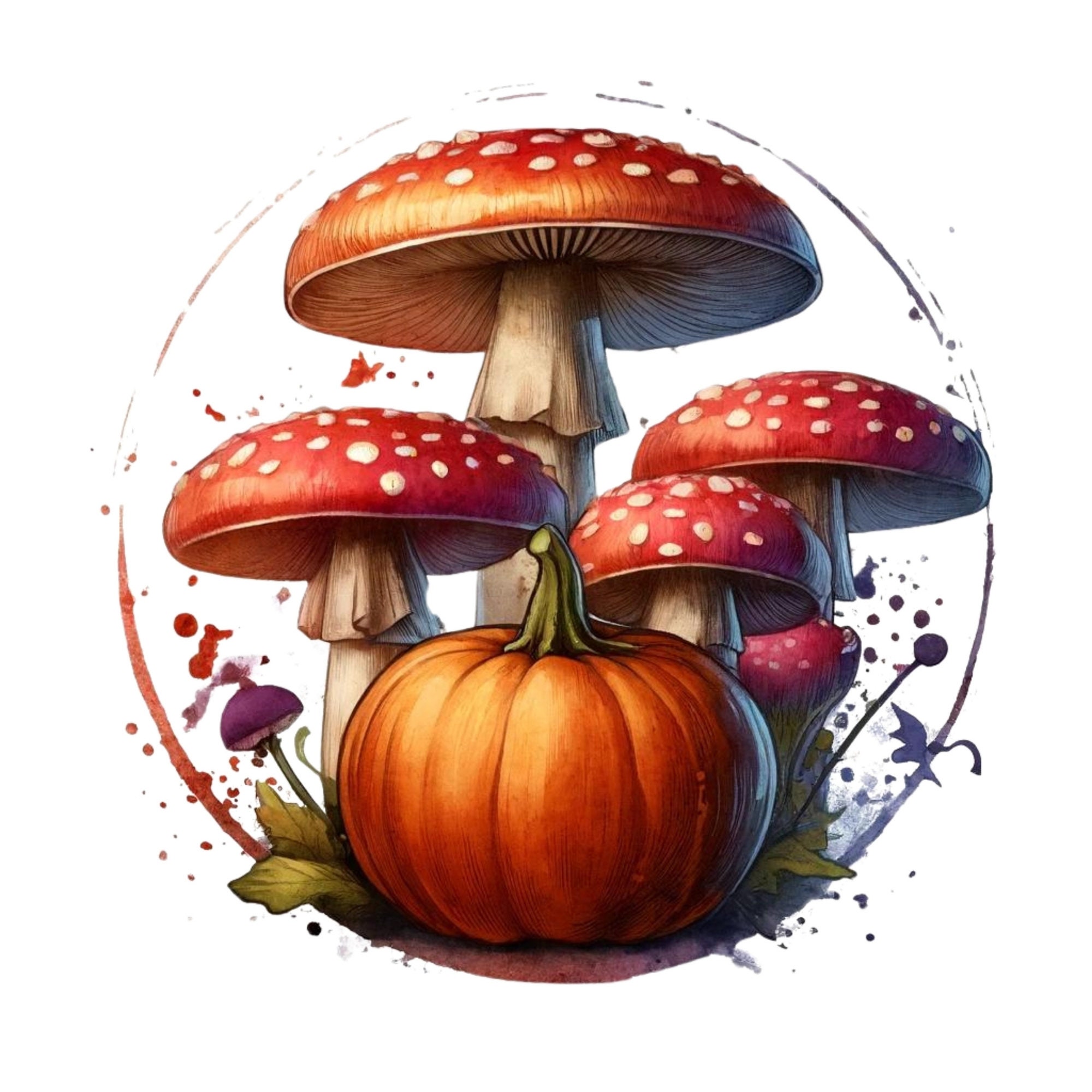 Autumn Mushrooms Clipart, Thanksgiving Clipart Set: Autumn Mushrooms ...