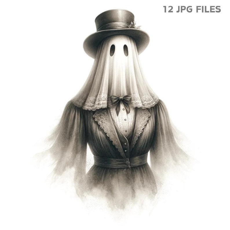 Vintage Ghost Clipart Bundle Instant Download for Paper Crafts ...