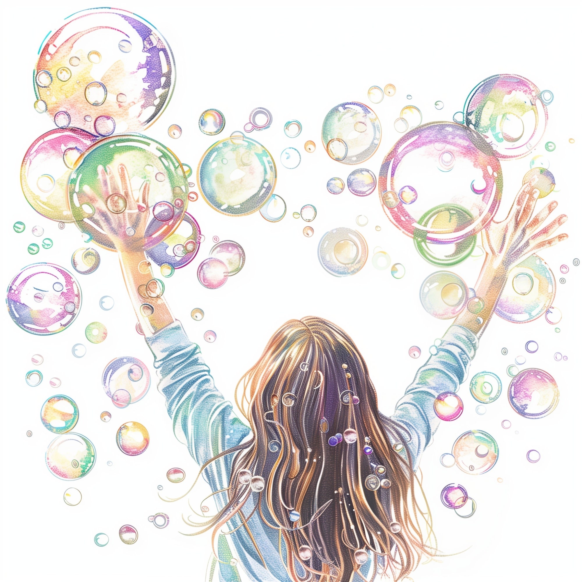 Watercolor Clipart, Bubbles Illustration, Kids Clipart, Scrapbook ...