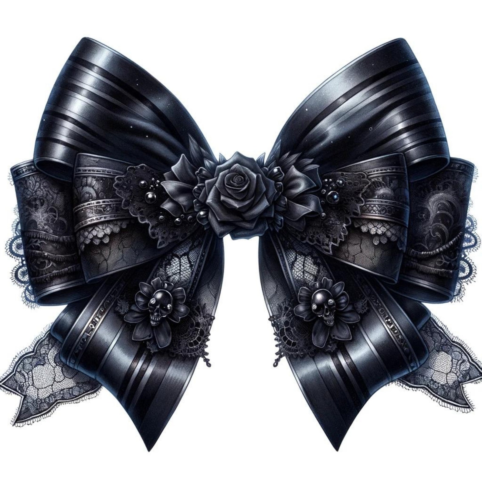 Gothic Black Bow Clipart, Vintage Junk Journal Kit, Digital Download ...