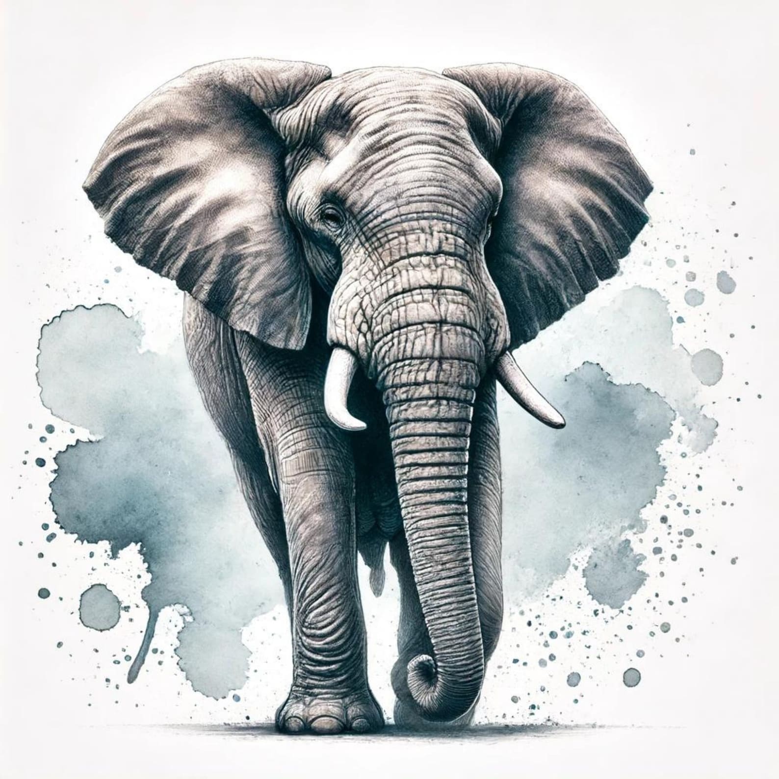 Watercolor Elephant Clipart Set for Digital Crafting & Junk Journal ...