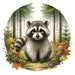 Raccoon in a Forest, Watercolor Animals, Instant Download, Woodland ...