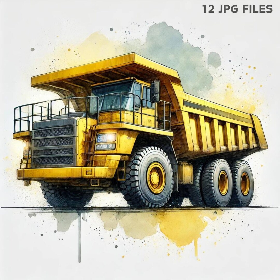 Yellow Dump Truck, Cars Clipart Bundle, Instant Download for Digital ...