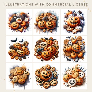 Spooky Halloween Cookies Clipart Set for Journaling, Instant Download ...