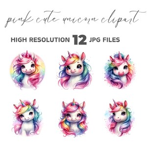 Magical Unicorn Clip Art Collection for Unicorn Parties, DIY Nursery ...