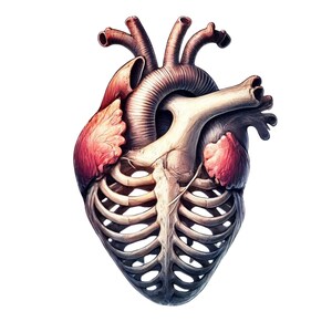 Gothic Valentine Skeleton Heart Clipart Digital Crafting High ...