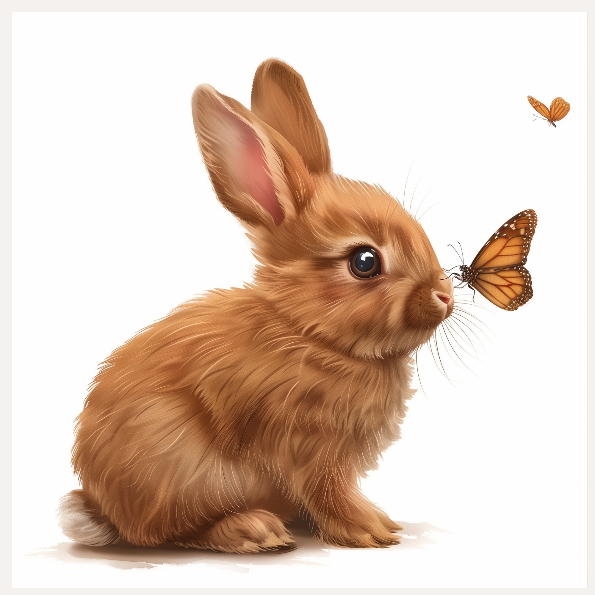 12 Rabbit With Butterfly for Junk Journal, Digital Print, Paper Craft ...