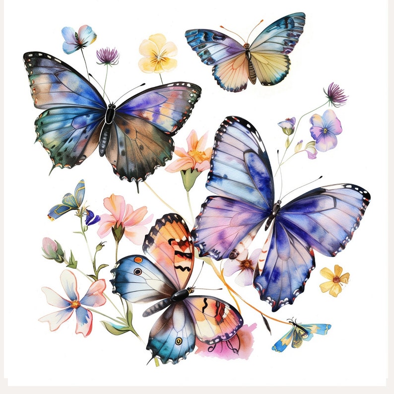 10 Butterfly Clip Art Set, Instant Download for Scrapbooking and Paper ...