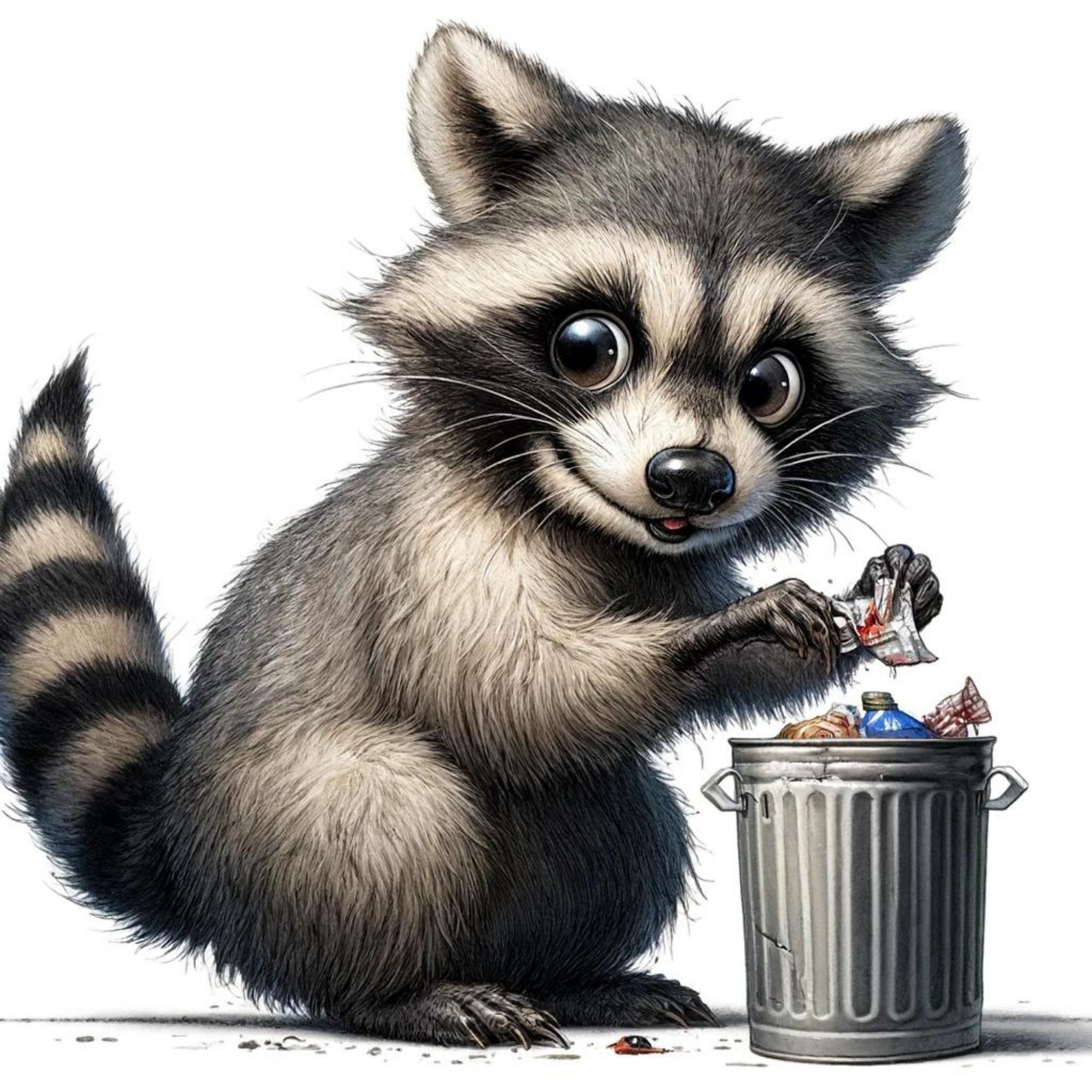 Funny Raccoon Watercolor Clipart for Scrapbook & Digital Crafting ...