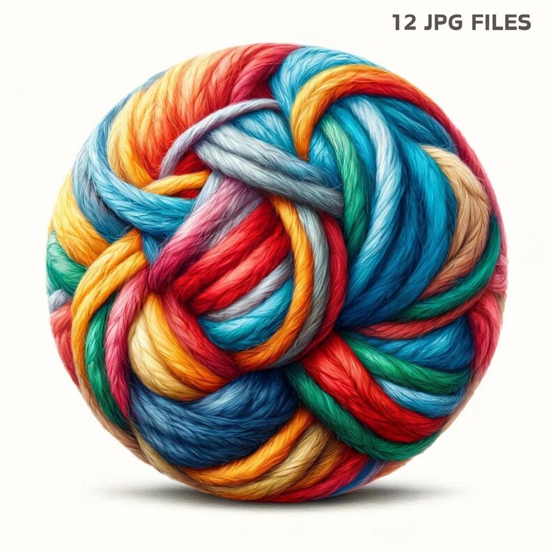 Colorful Wool Ball Clipart for Paper Crafts, Junk Journals, Instant ...