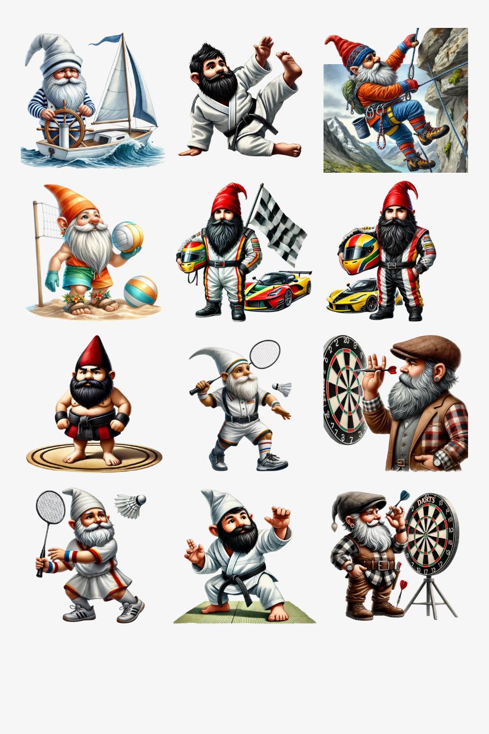 Sports Gnomes Clipart Set, Sublimation Designs for T-shirt & Stickers ...