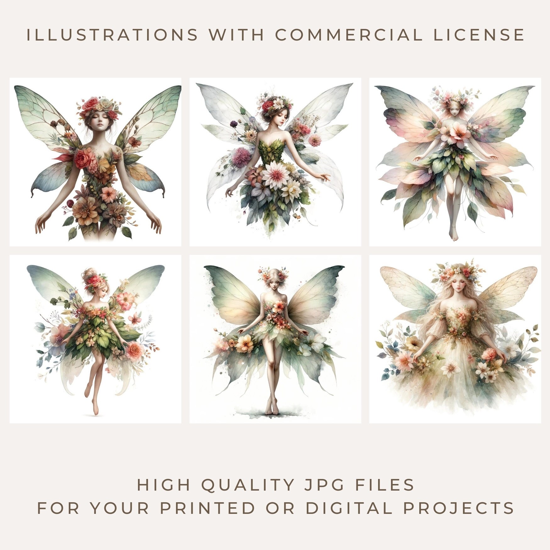 Vintage Flower Fairy Clipart for Collage Images and Junk Journals ...