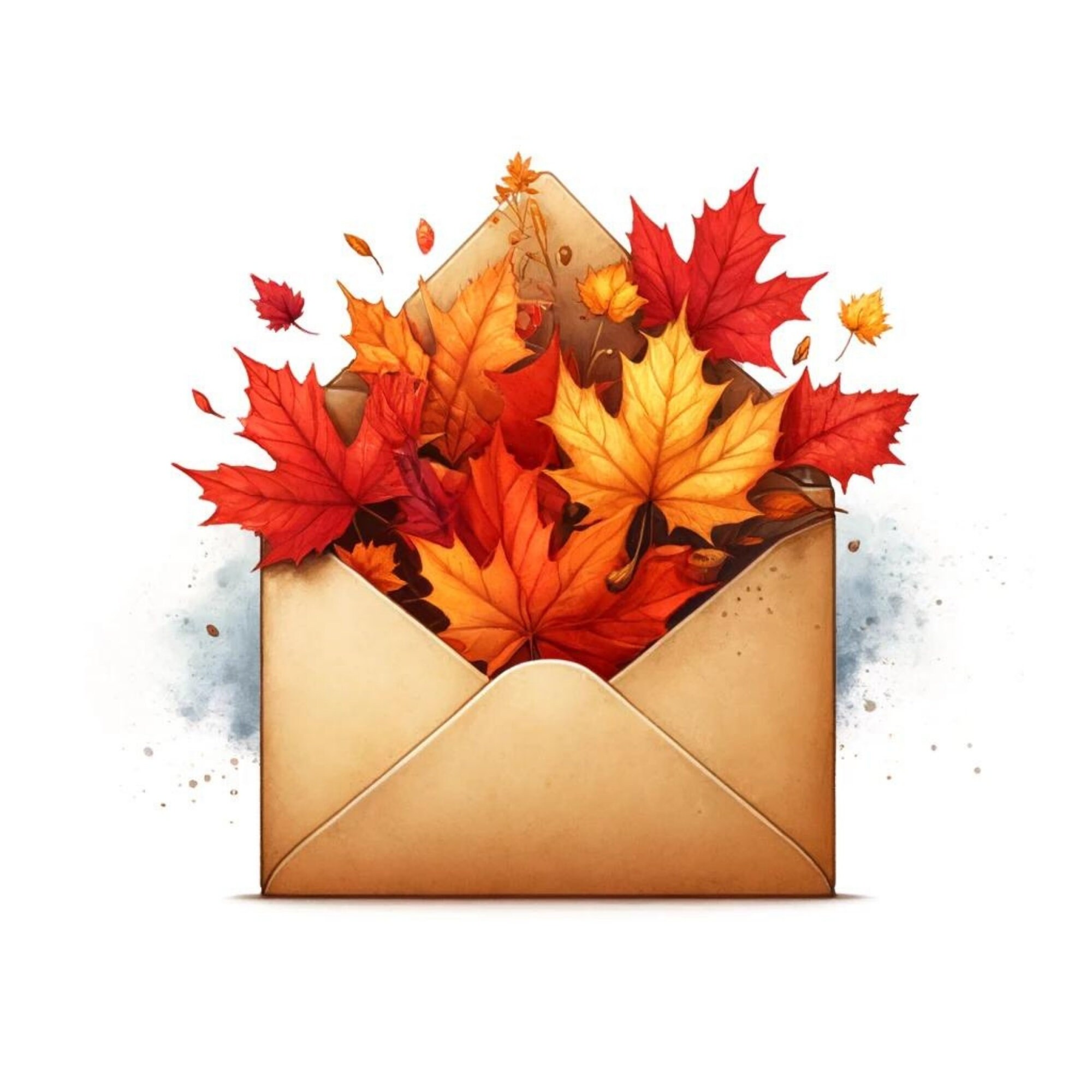 Autumn Leaves Envelope, Cozy Fall Decor, Junk Journal, Fall Floral ...