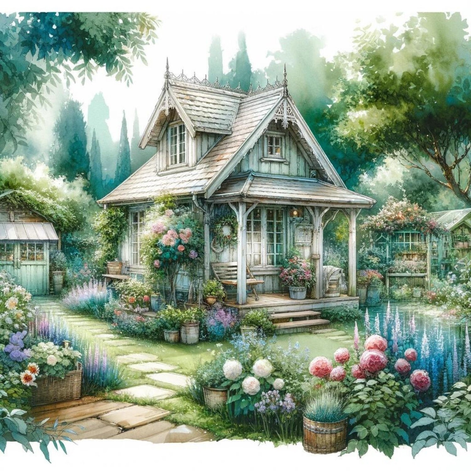 12 Shabby Chic Garden Journaling Pages,printable Design for ...