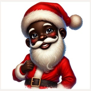 Black Santa Claus Clipart Bundle, African American Christmas Graphics ...