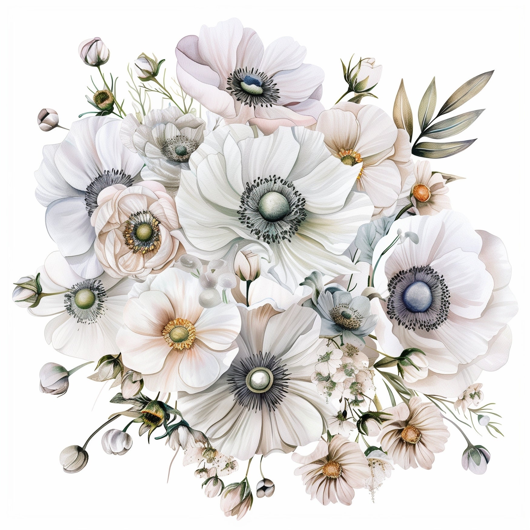 Pink and Grey Wedding Clipart, Floral Arrangements, Digital Download ...