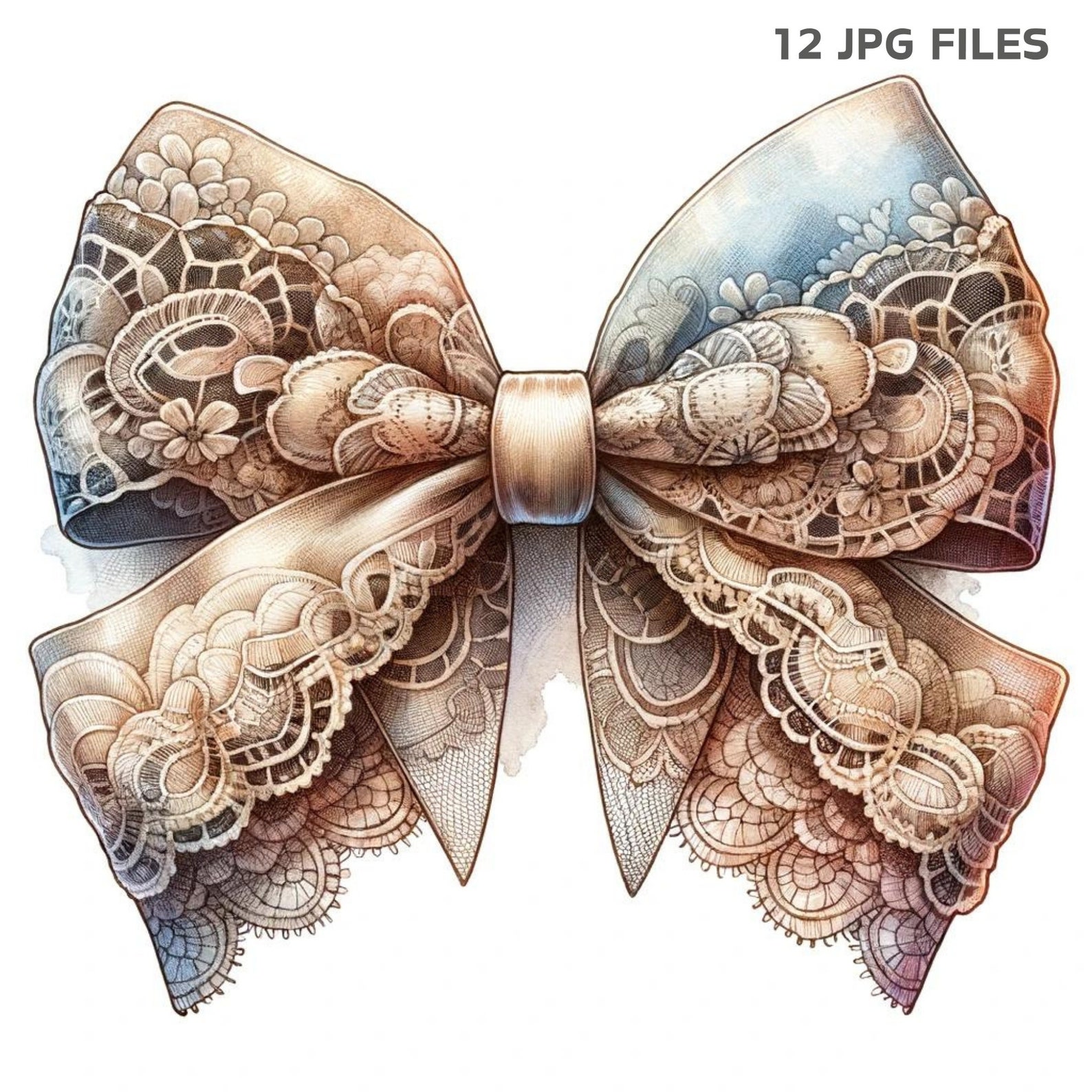 Retro Lace Bow Clipart, Shabby Chic Decor, Coquette Aesthetic Digital ...