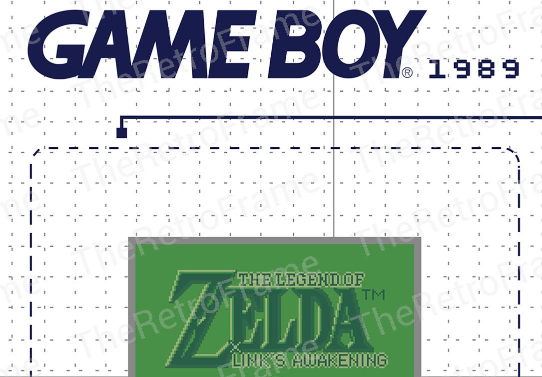 ORIGINAL GAMEBOY Teardown Template - ZELDA Version (white Blueprint ...