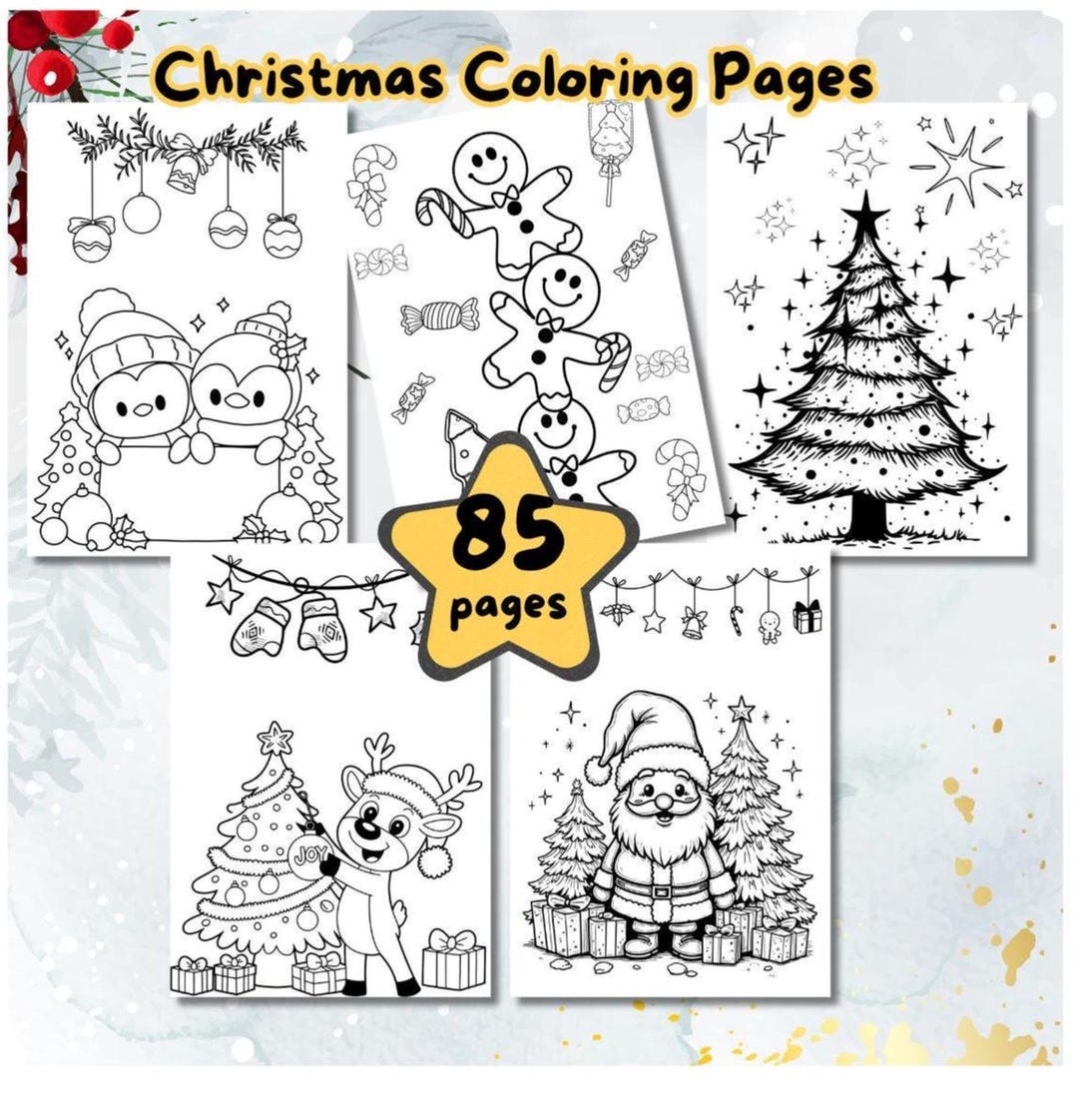 Christmas Coloring Pages – 85 Cute Holiday Coloring Sheets | Kawaii ...