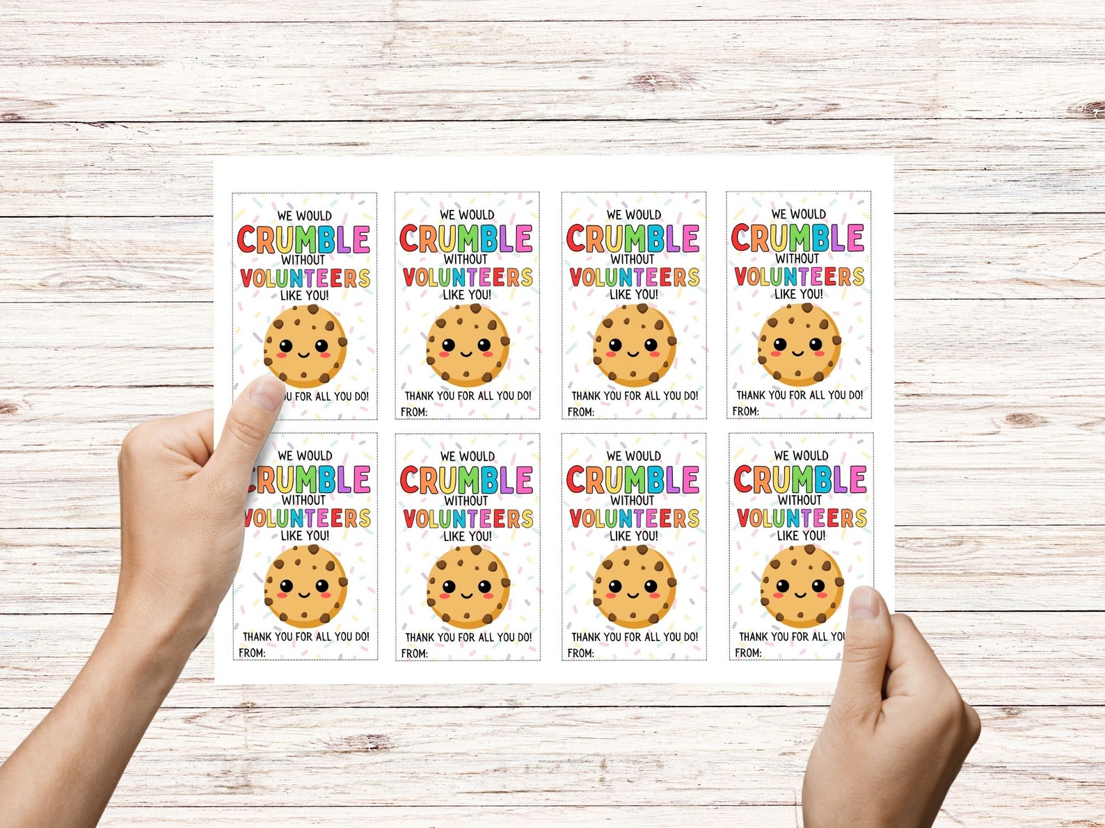 Volunteer Appreciation Printable Gift Tag, Volunteer Thank You Cookie ...