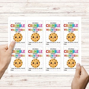 Volunteer Appreciation Printable Gift Tag, Volunteer Thank You Cookie ...