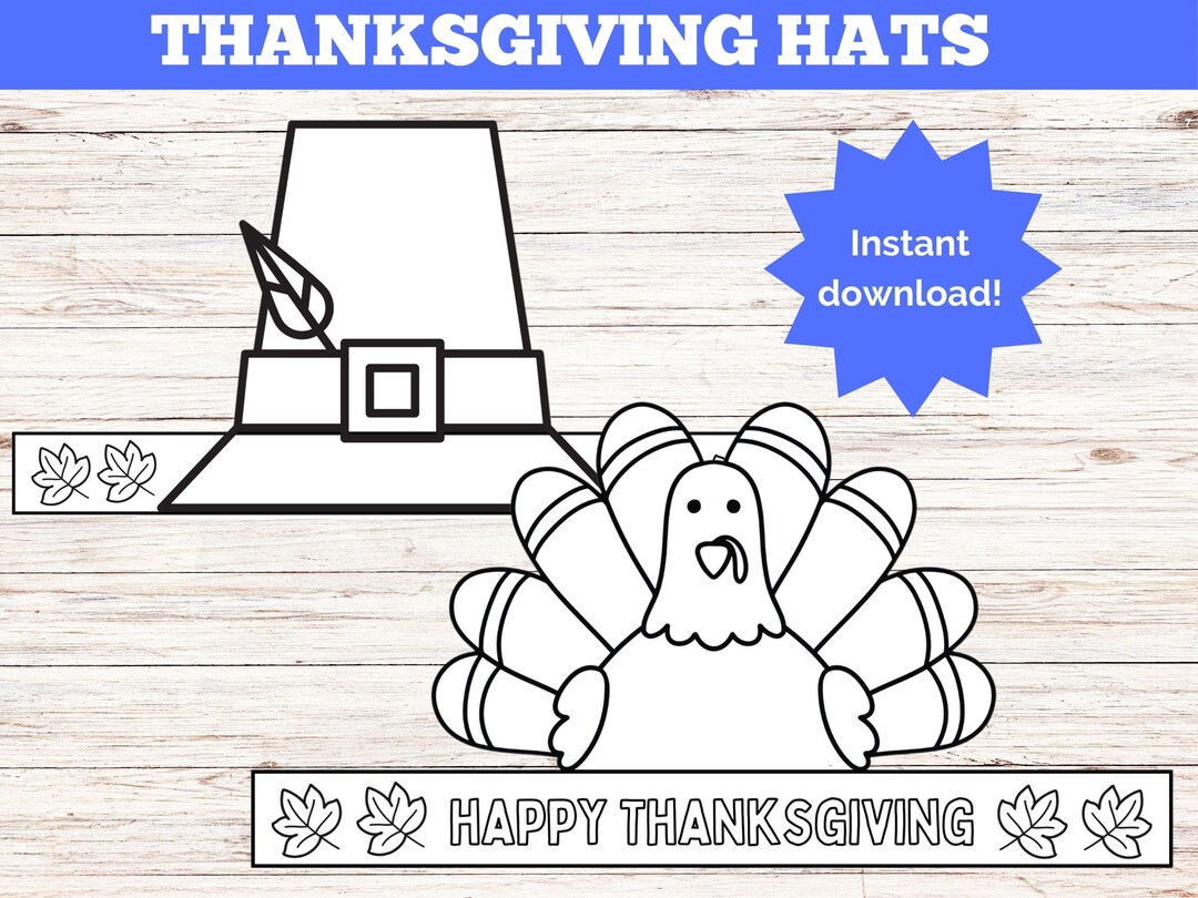 Coronas de papel de pavo de Acción de Gracias / Manualidad de sombrero ...